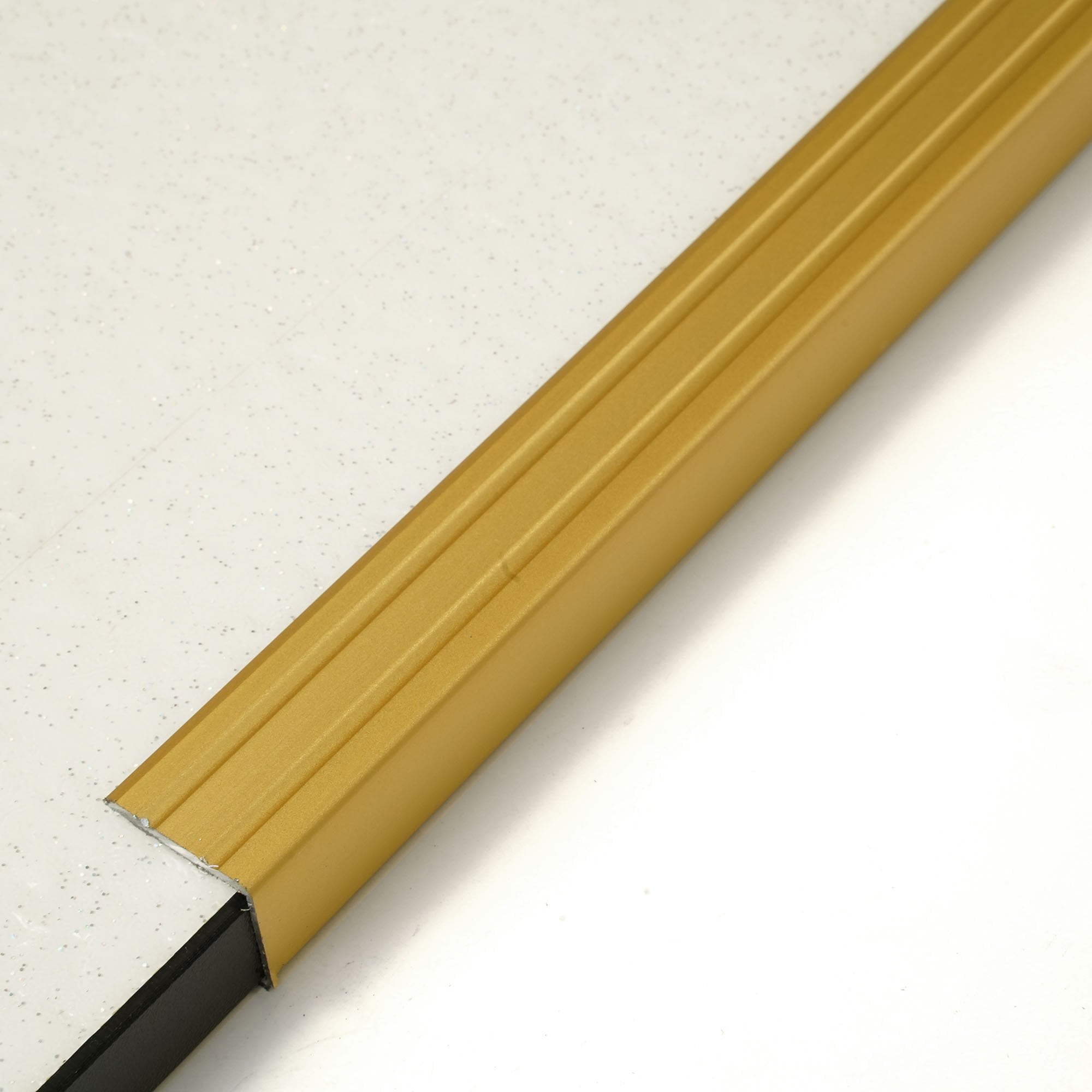 Leader Polished Gold - 900mm Self-Adhesive Stair Nosing Door Profile ...