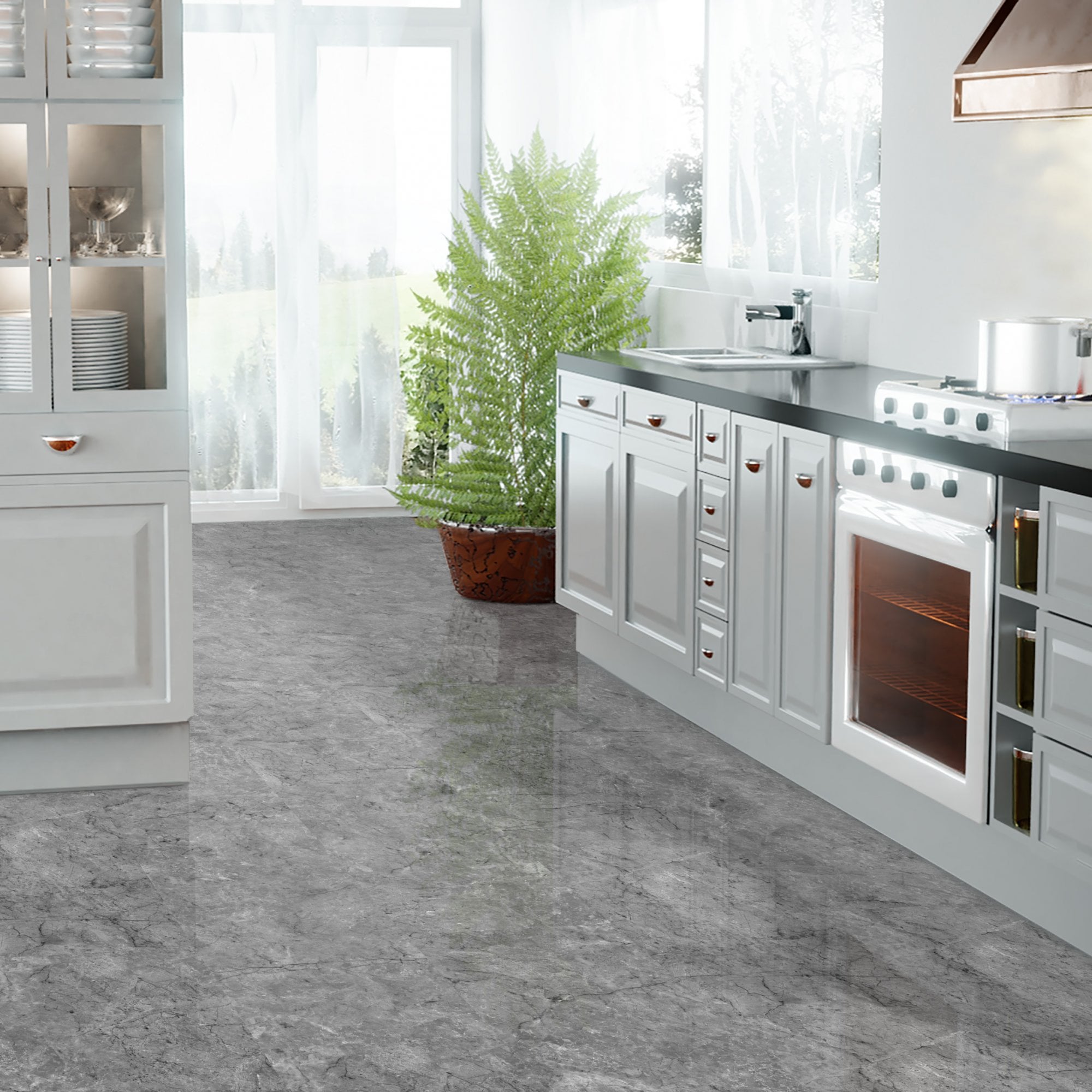 Falquon Flooring Elounda Cinzento - Lustre Stone 8mm High Gloss ...
