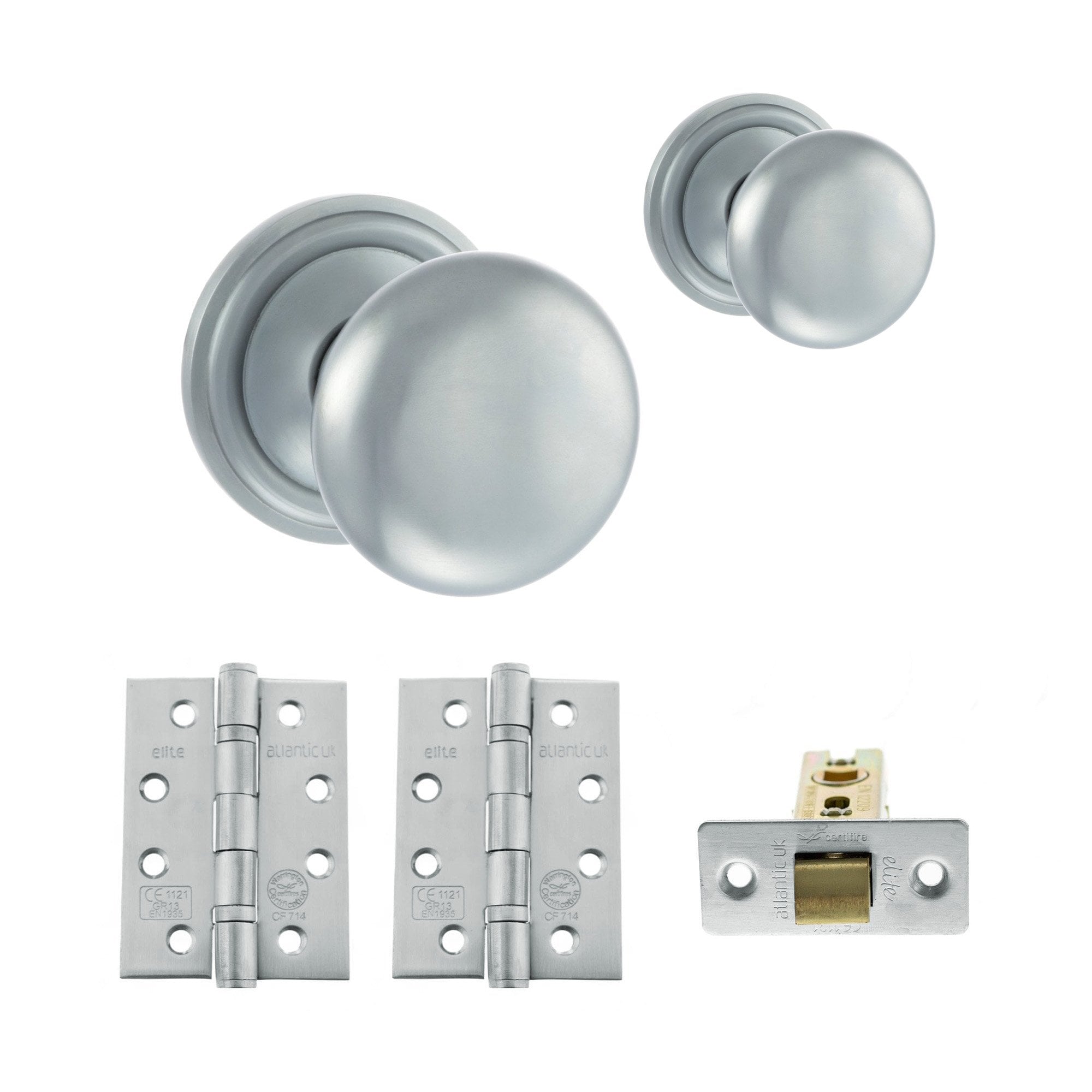 Atlantic UK Harrogate Mushroom Mortice CE13 Fire Door Knob Set - Satin ...