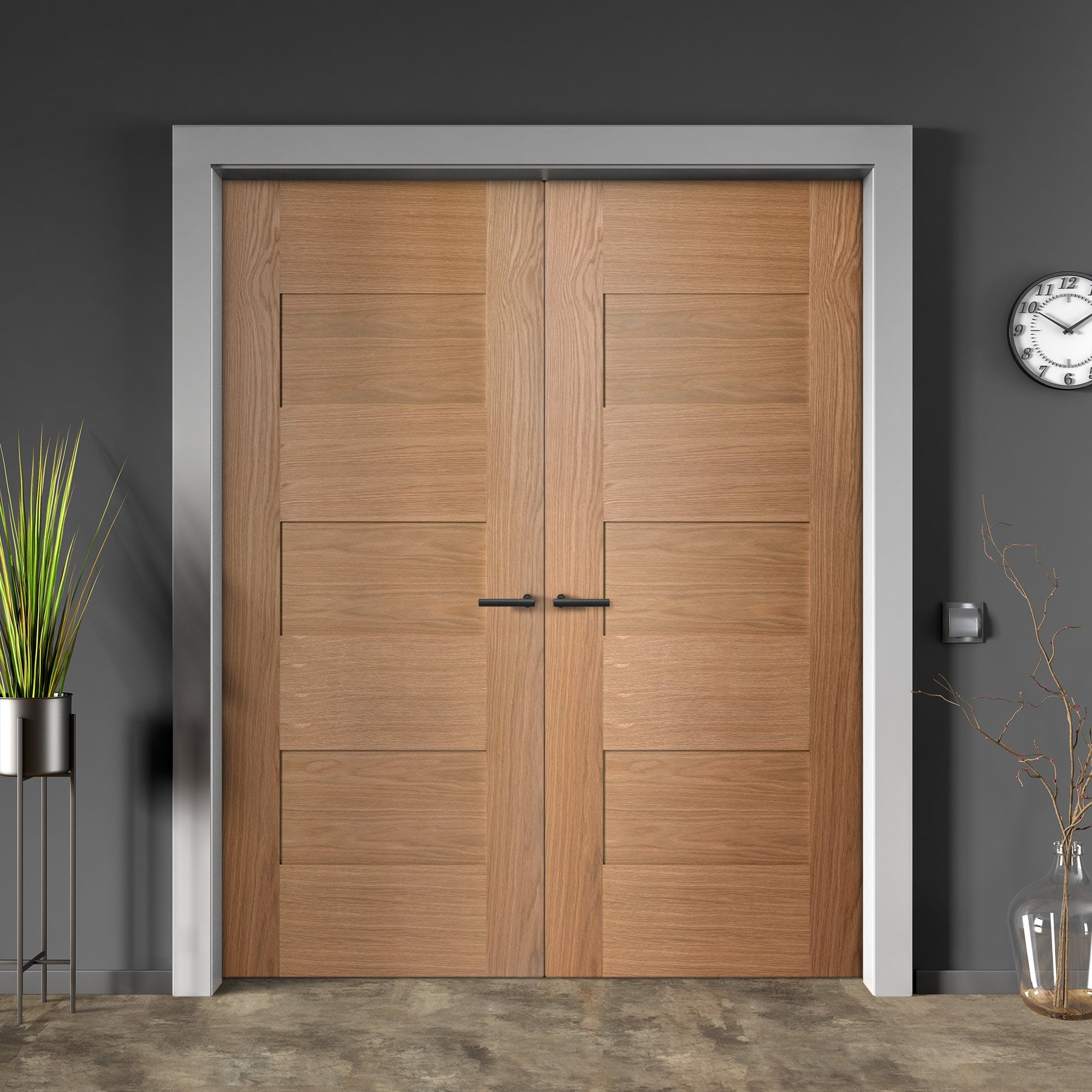 Liberty Doors Internal Oak Fully Finished Edison 7P Pair Door (121361)