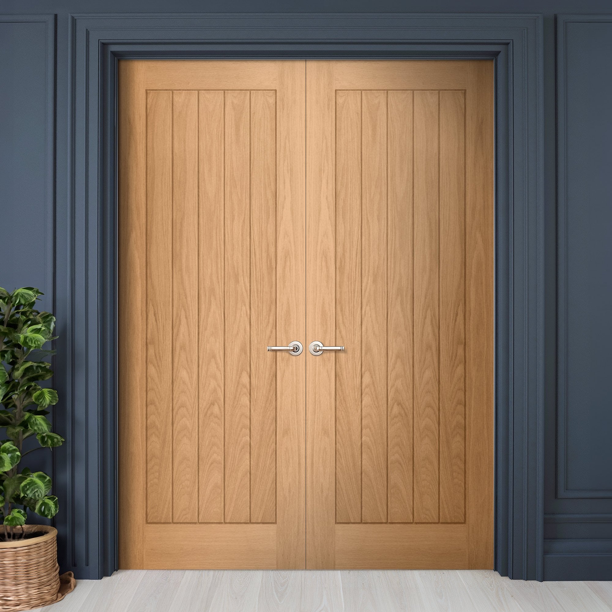 Liberty Doors Internal Oak Fully Finished Farley Pair Door (121367)
