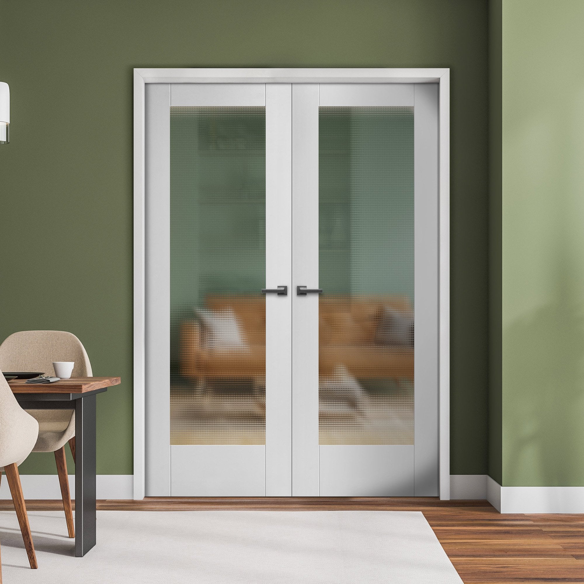 Liberty Doors Internal White Primed Pattern 10 Door Ocean Glass Pair ...