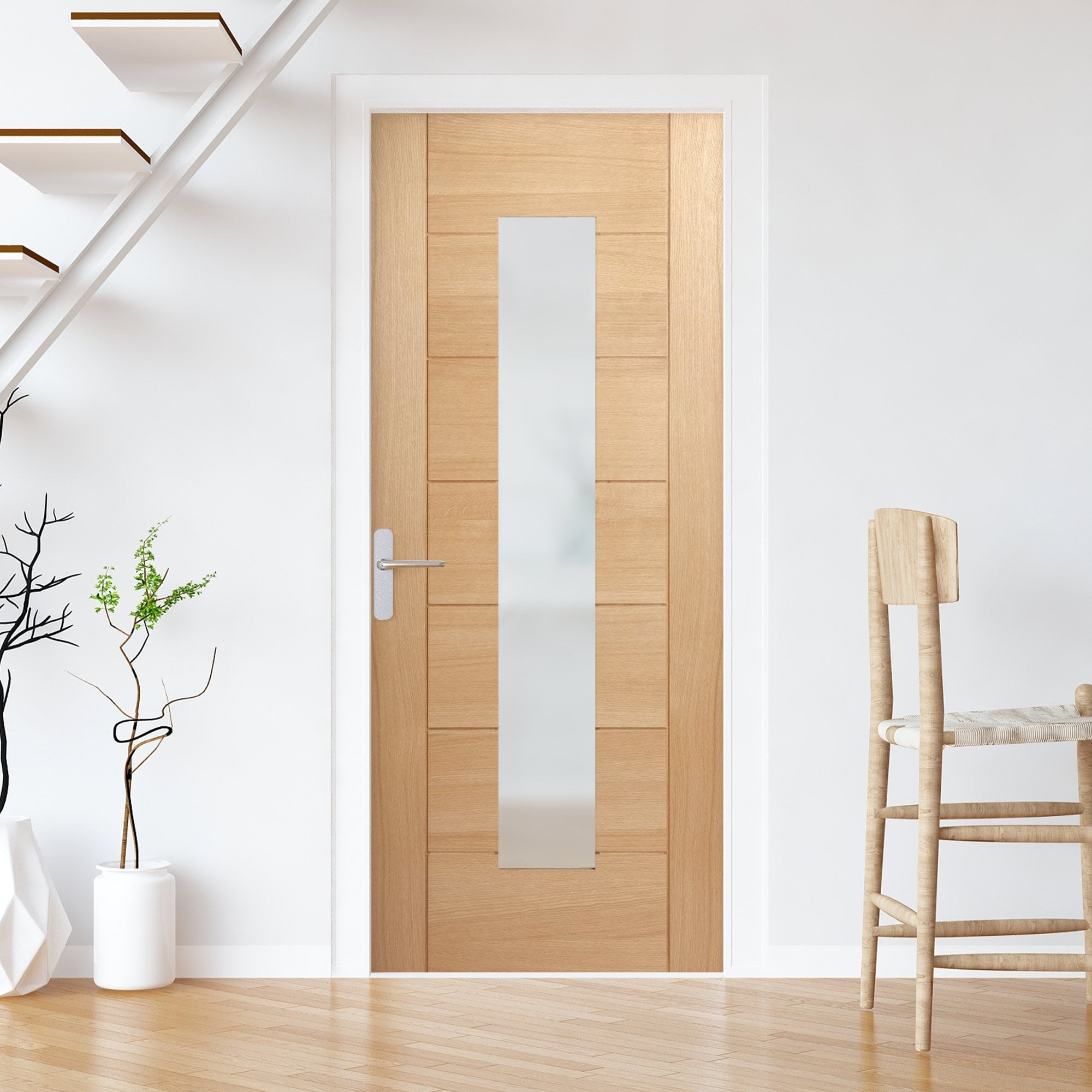 Liberty Doors Oak Internal Fully Finished Pedrena 1 Light Obscure Glass ...