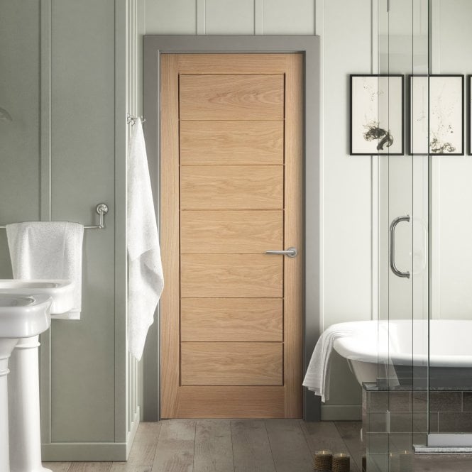 Jeld-Wen White Oak Internal Unfinished Oregon Cottage Horizontal Door ...