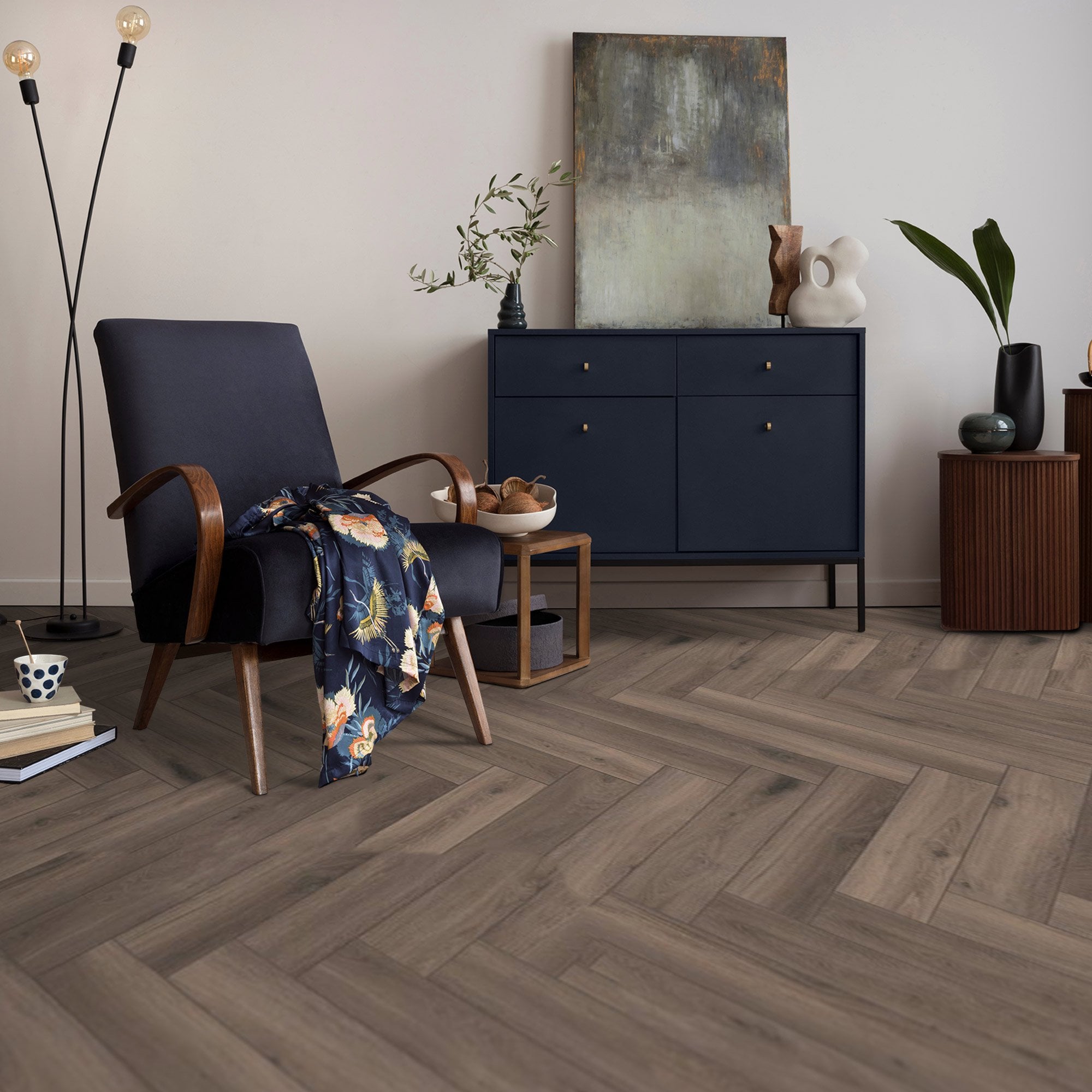 Kronotex Ferrara Oak - Herringbone 8mm Laminate Flooring (122368)