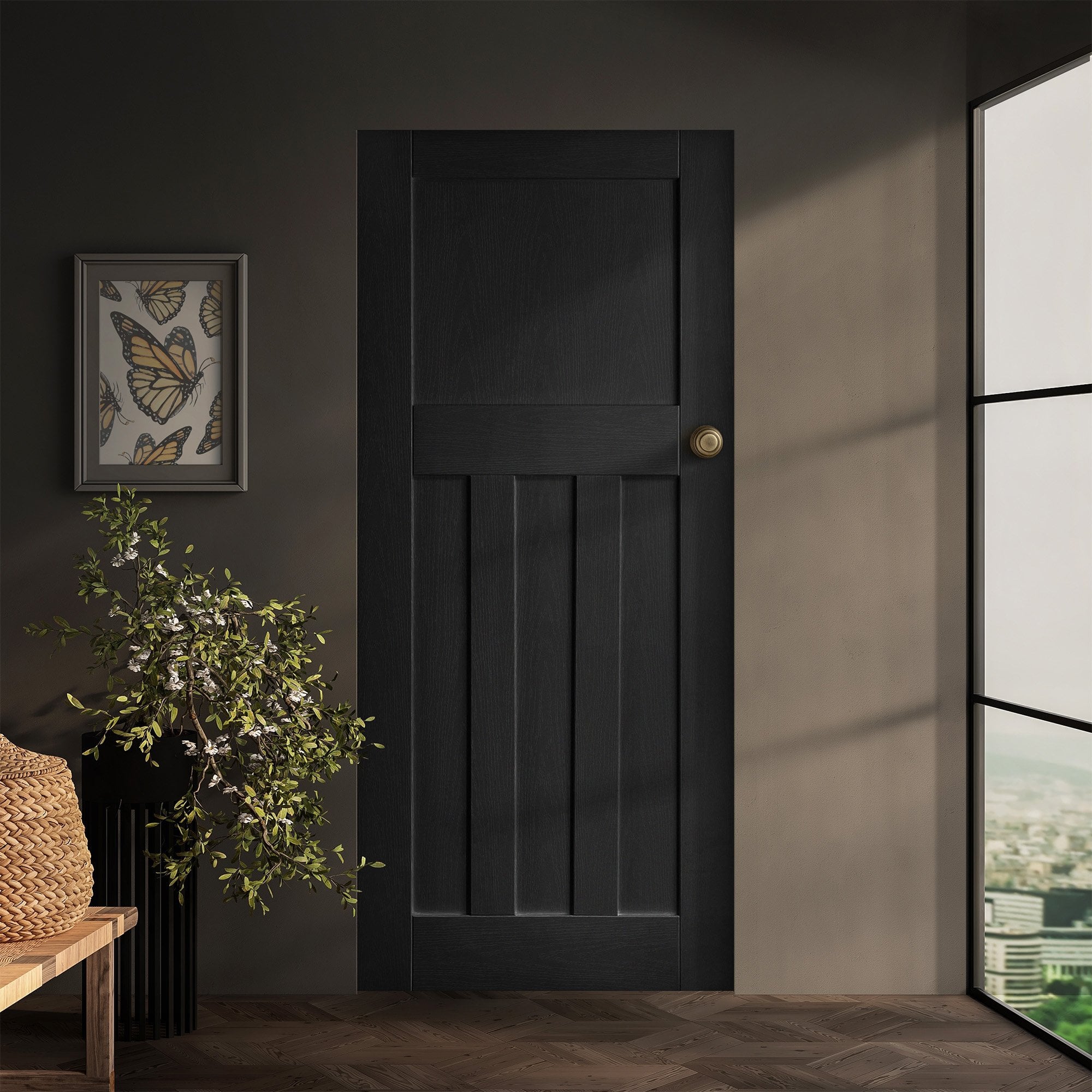 Liberty Doors Black Internal Fully Finished Oak FD30 Fire Door DX Door ...