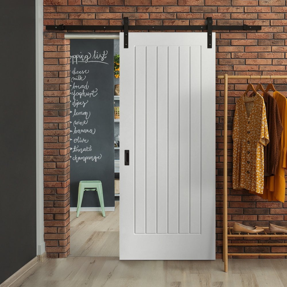 Liberty Doors White Internal Primed Cottage 1 Panel Sliding Door ...