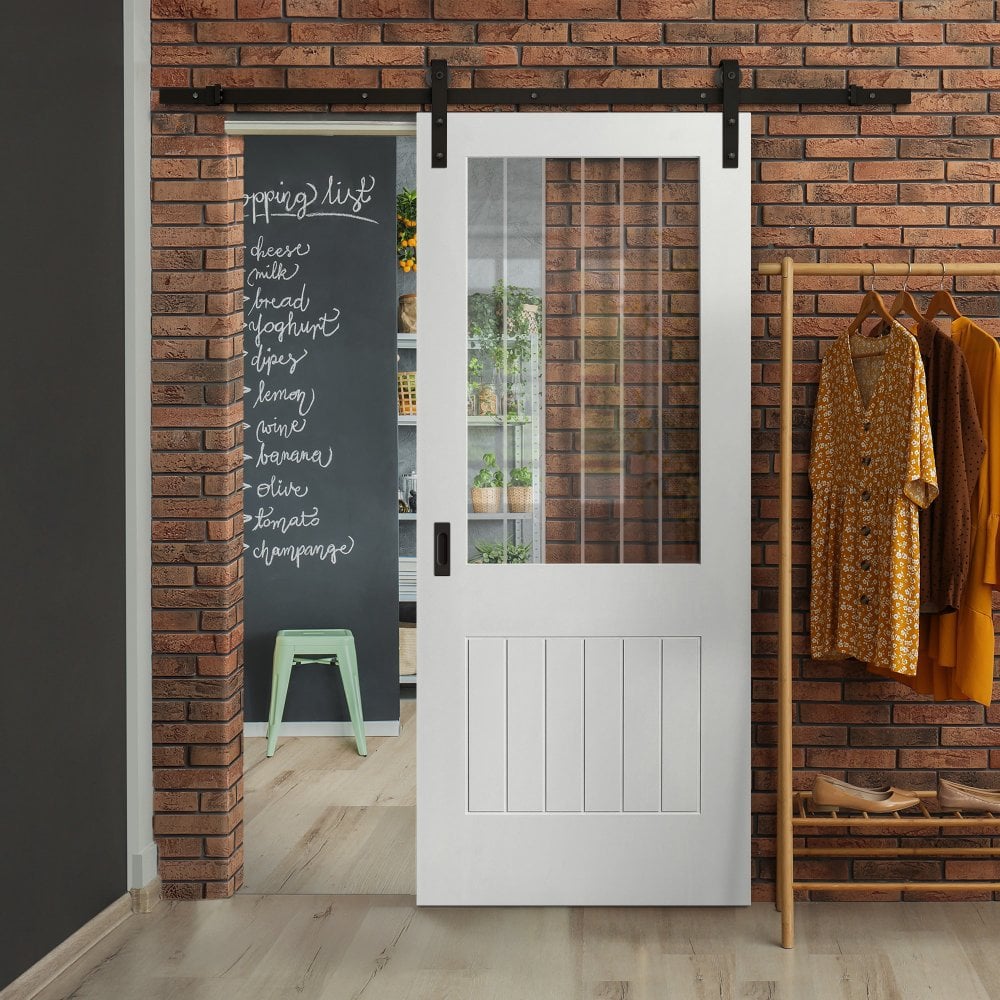 Liberty Doors White Internal Primed Cottage 1 Light Etched Lined Clear ...