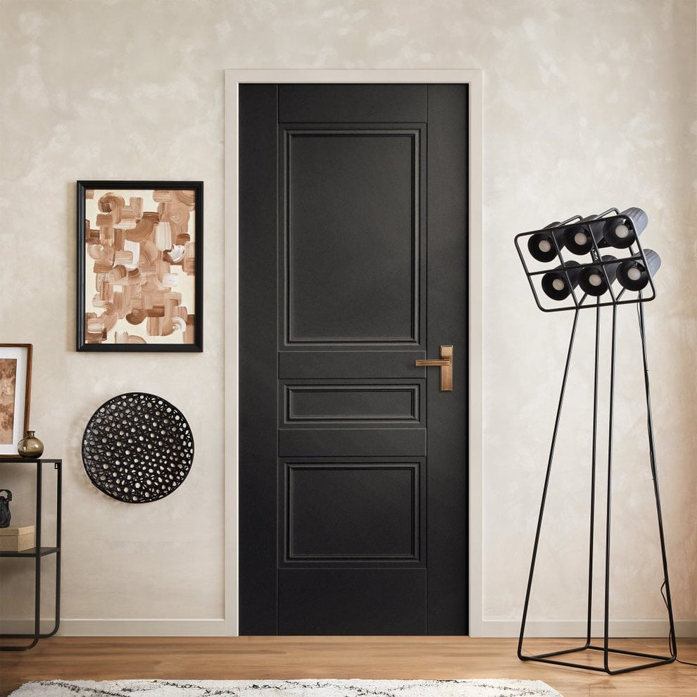 Liberty Doors Black Internal Fully Finished Elegance Henley 3 Panel ...