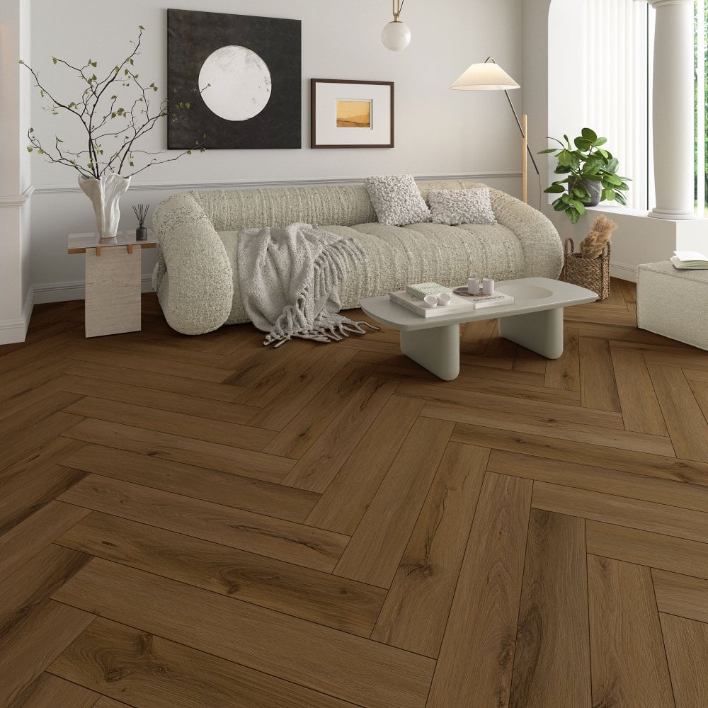 Leader-Tec Maple Ridge Oak - Foundation Herringbone LVT 5mm Anti ...
