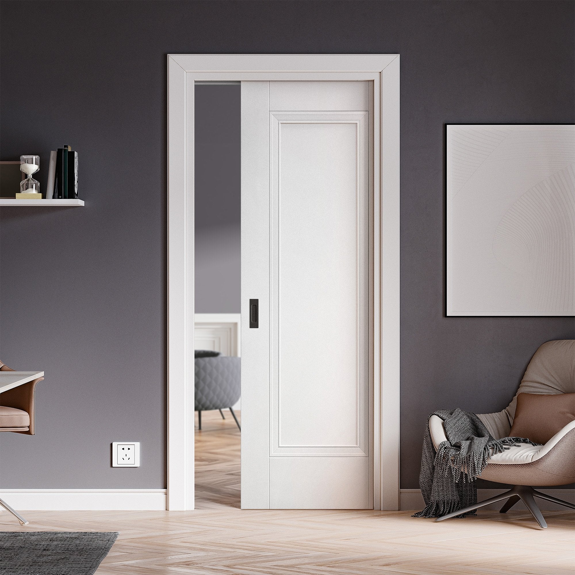 Liberty Doors White Primed Internal Elegance Lancaster 1 Panel Framed ...