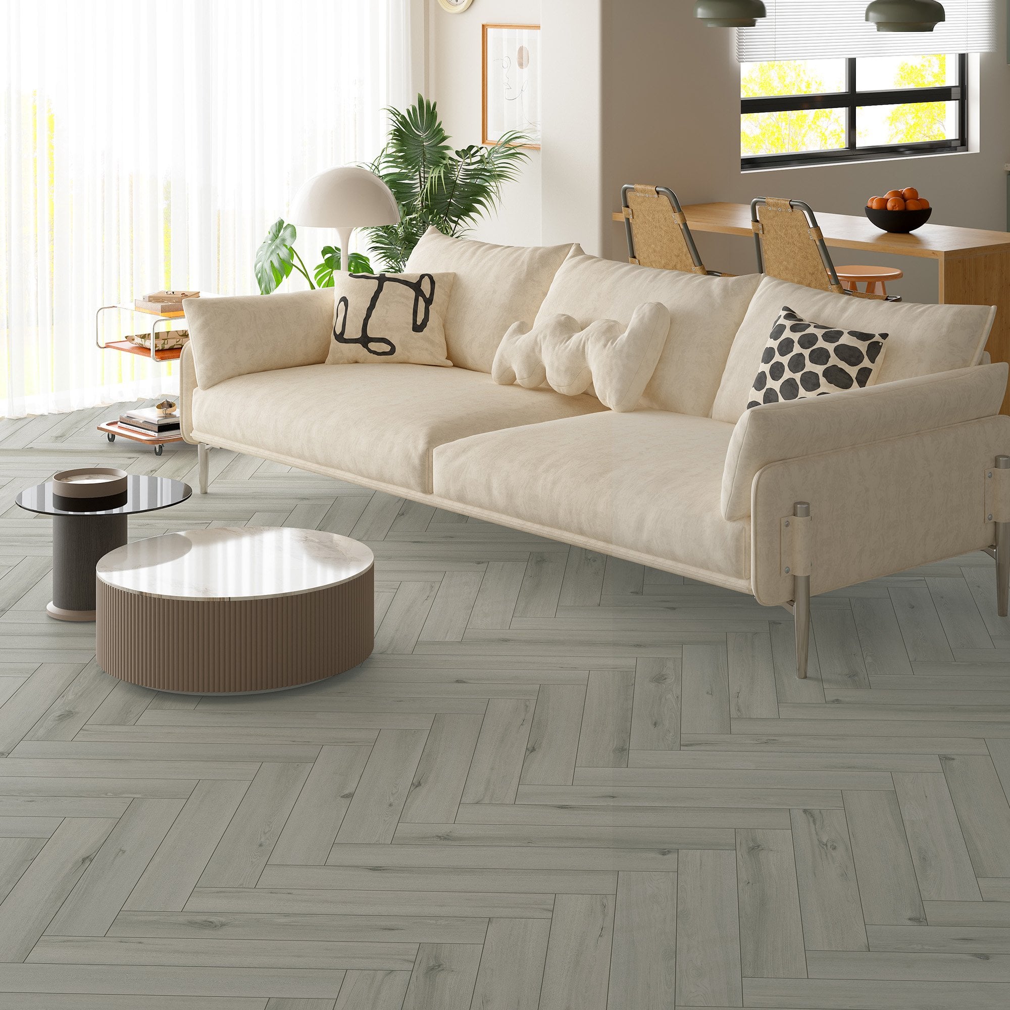 Leader-Tec Merritt Oak - Foundation Herringbone LVT 5mm Anti-Microbial ...