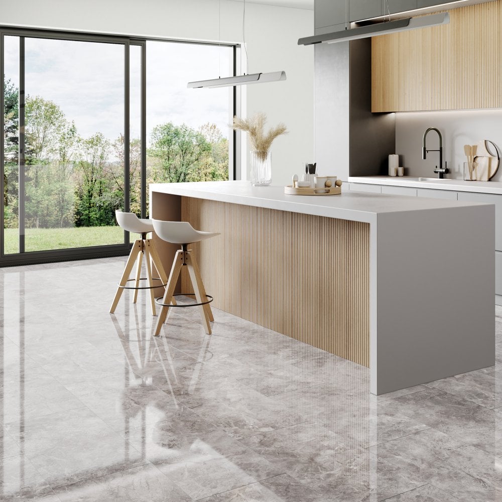 Falquon Flooring Agios Cinzento - Lustre Stone 8mm High Gloss Laminate ...