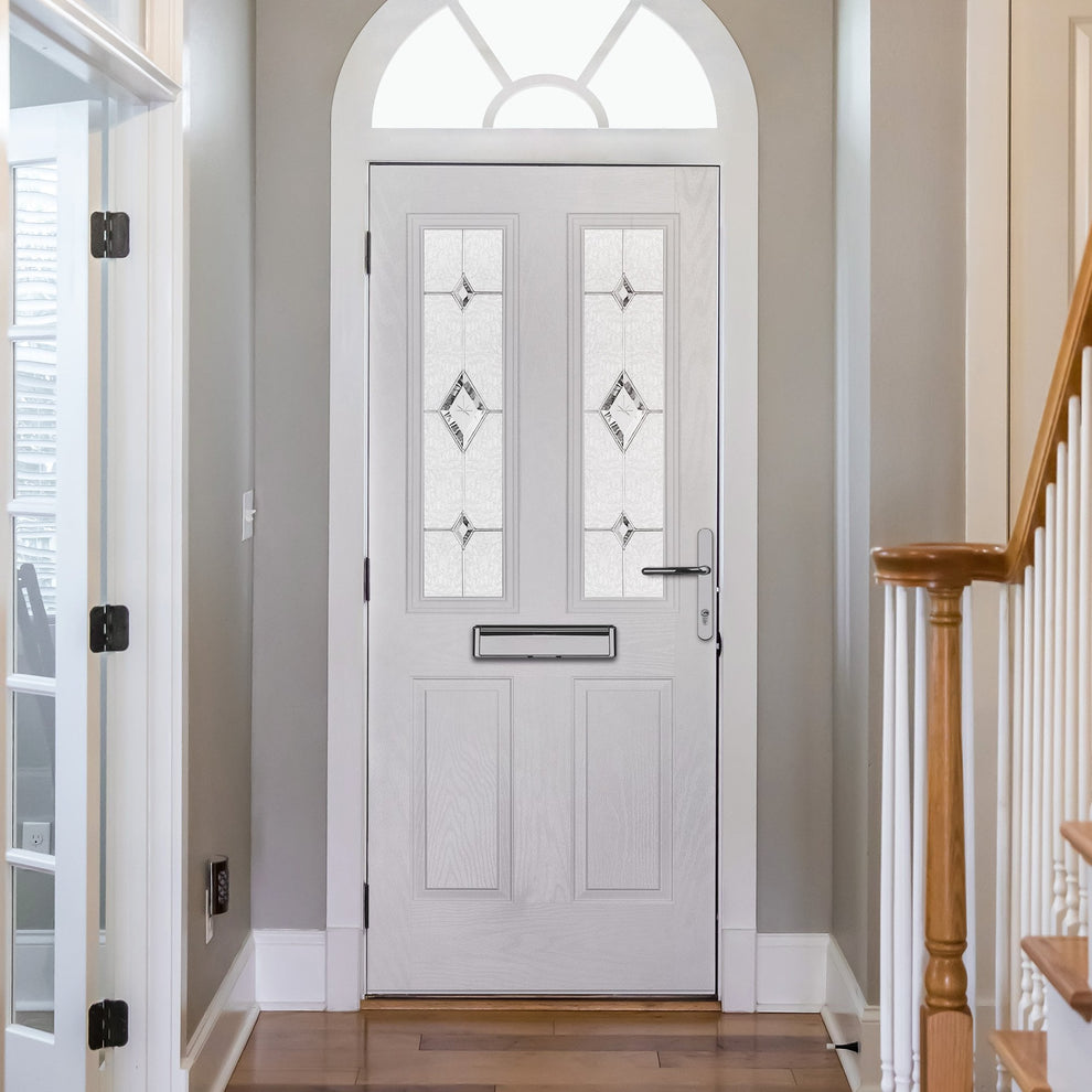 Liberty Doors Charlwood Black Pre-Hung Tivoli Glass Composite Front ...