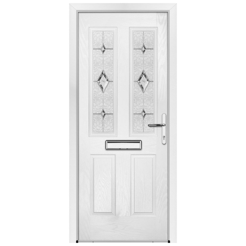 Liberty Doors Charlwood Black Pre-Hung Tivoli Glass Composite Front ...