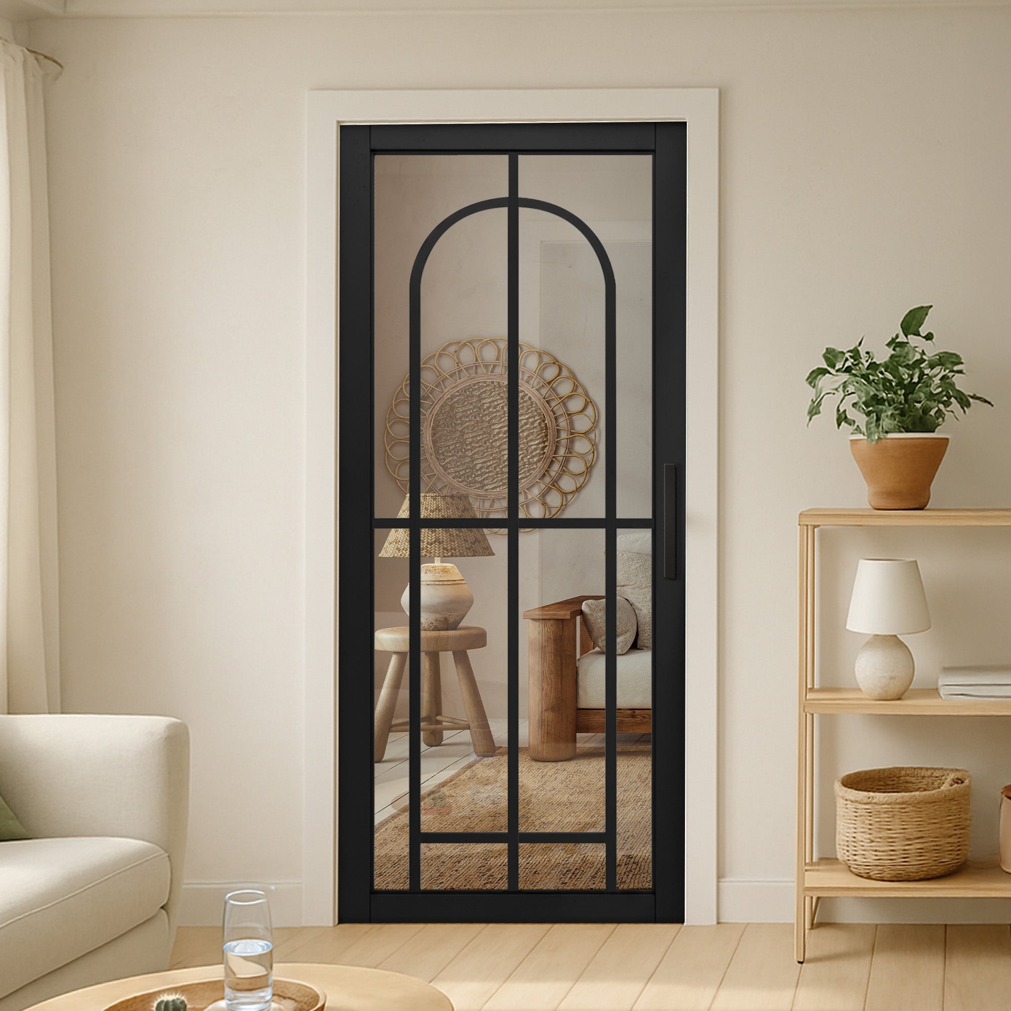 Liberty Doors Jet Black Internal Fully Finished 10 Light Arch ...