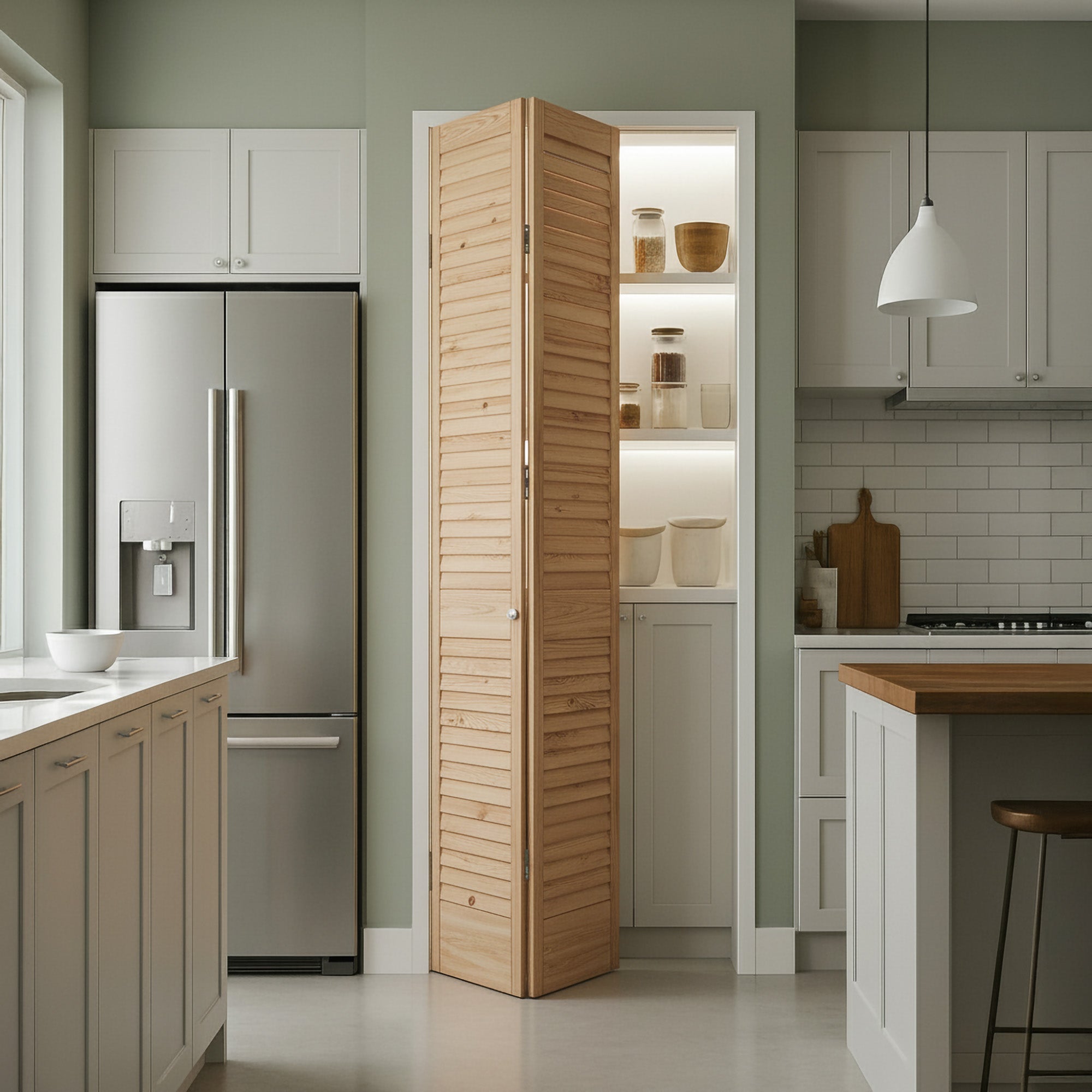 Liberty Doors Clear Pine Internal 28mm Open Louvre Bi-fold Door Set ...