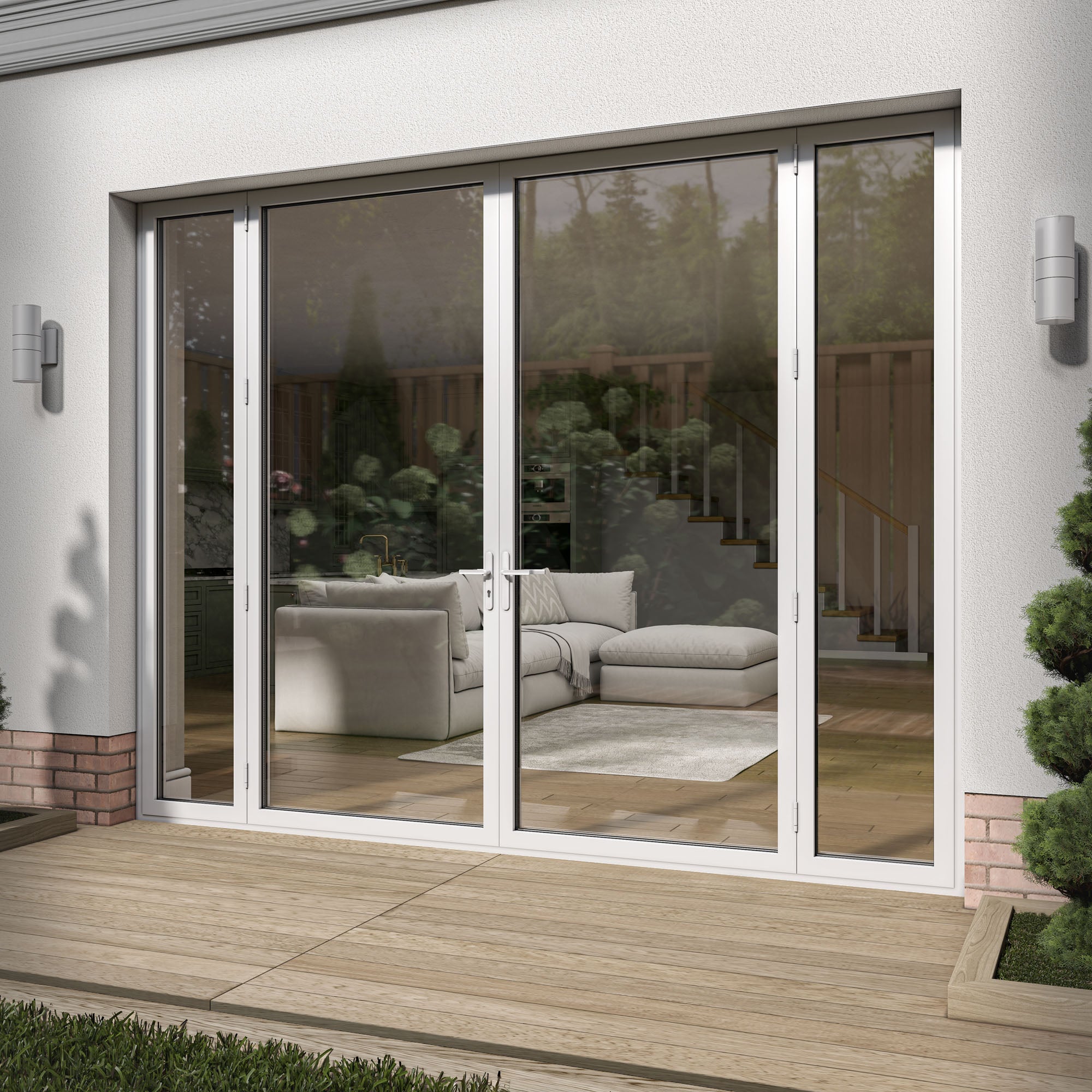 Liberty Doors White Aluminium External Clear Glass French Patio Door ...