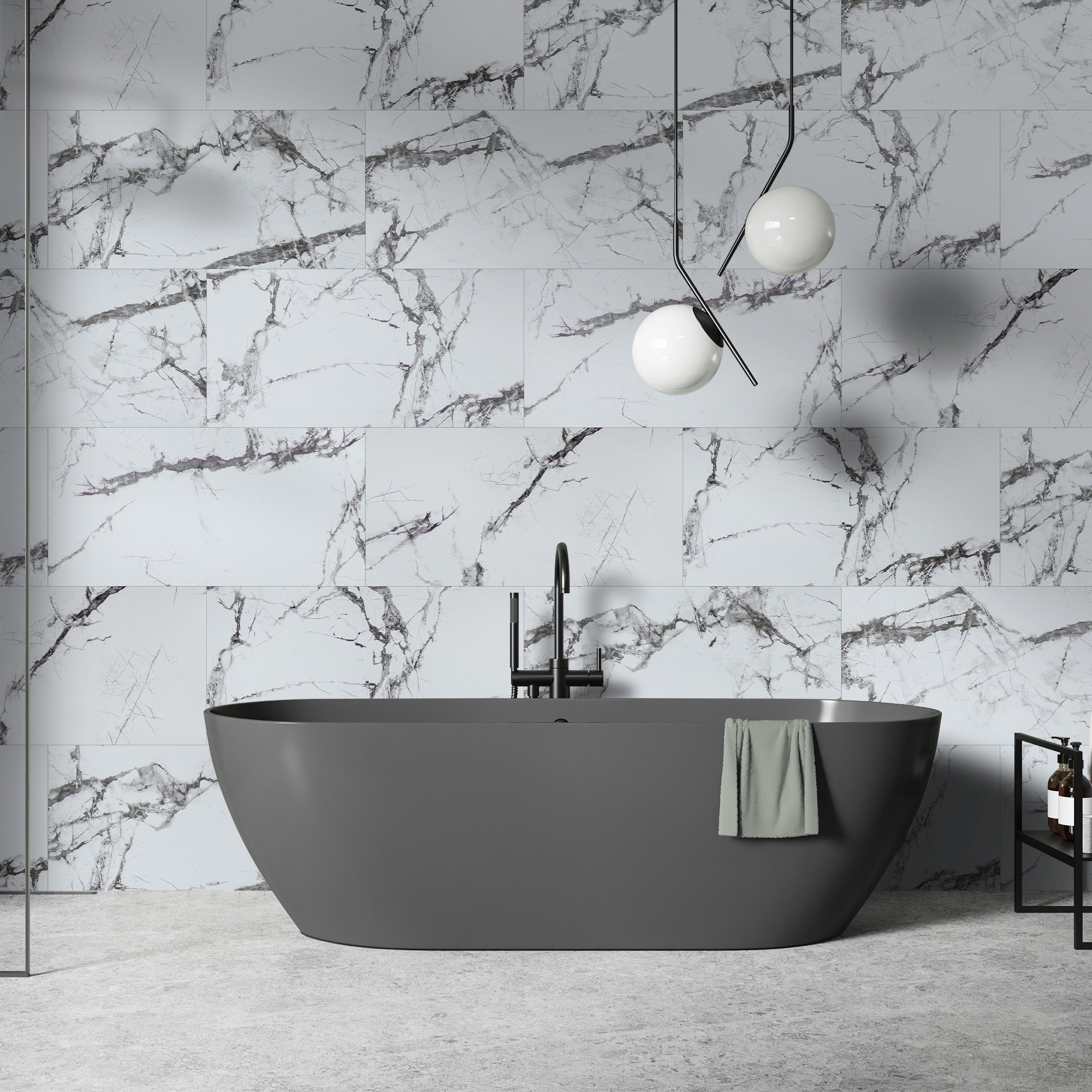 Leader-Tec White Marble - Luxe Vision SPC 4mm Waterproof UV Coated Wall ...