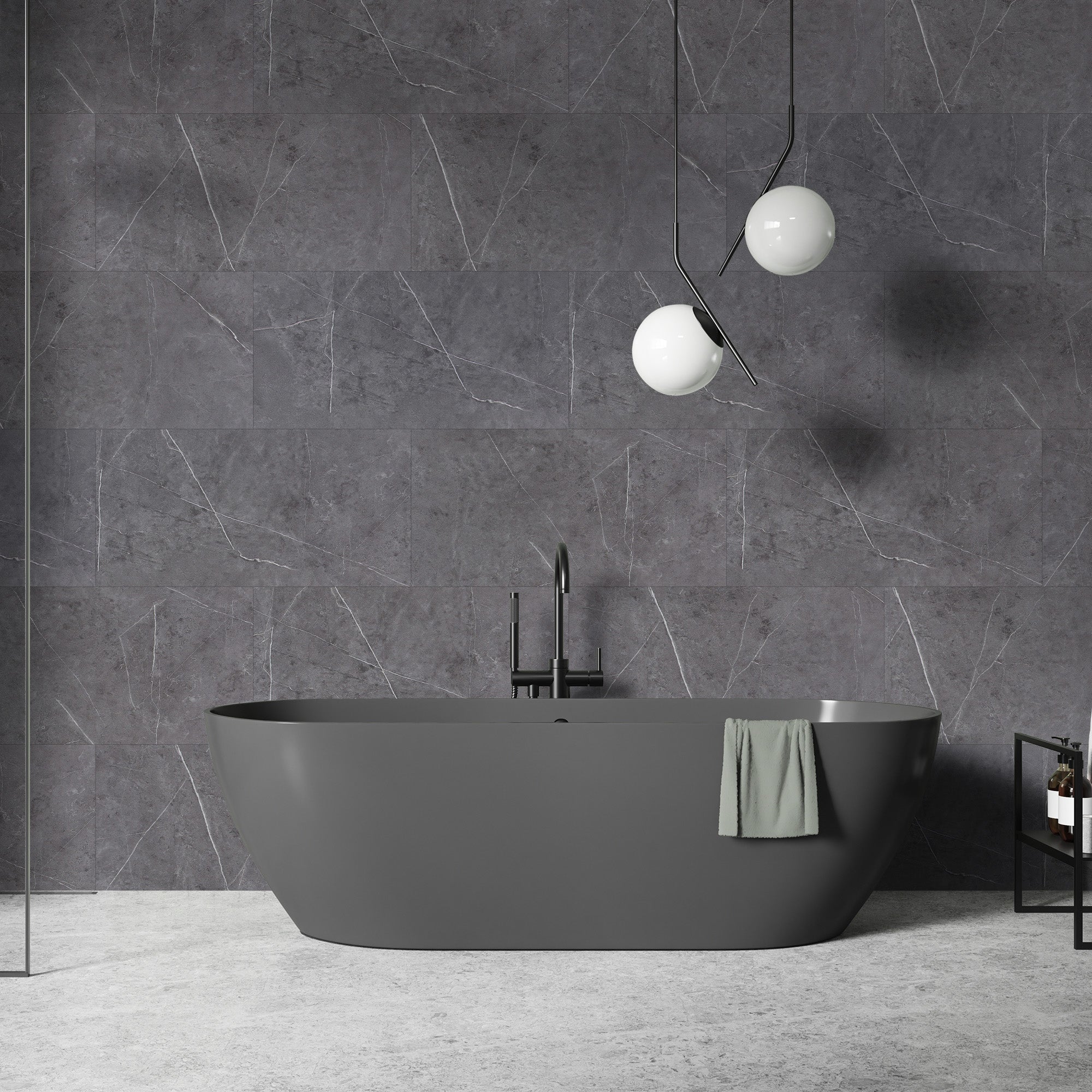 Leader-Tec Grey Marble - Luxe Vision SPC 4mm Waterproof UV Coated Wall ...