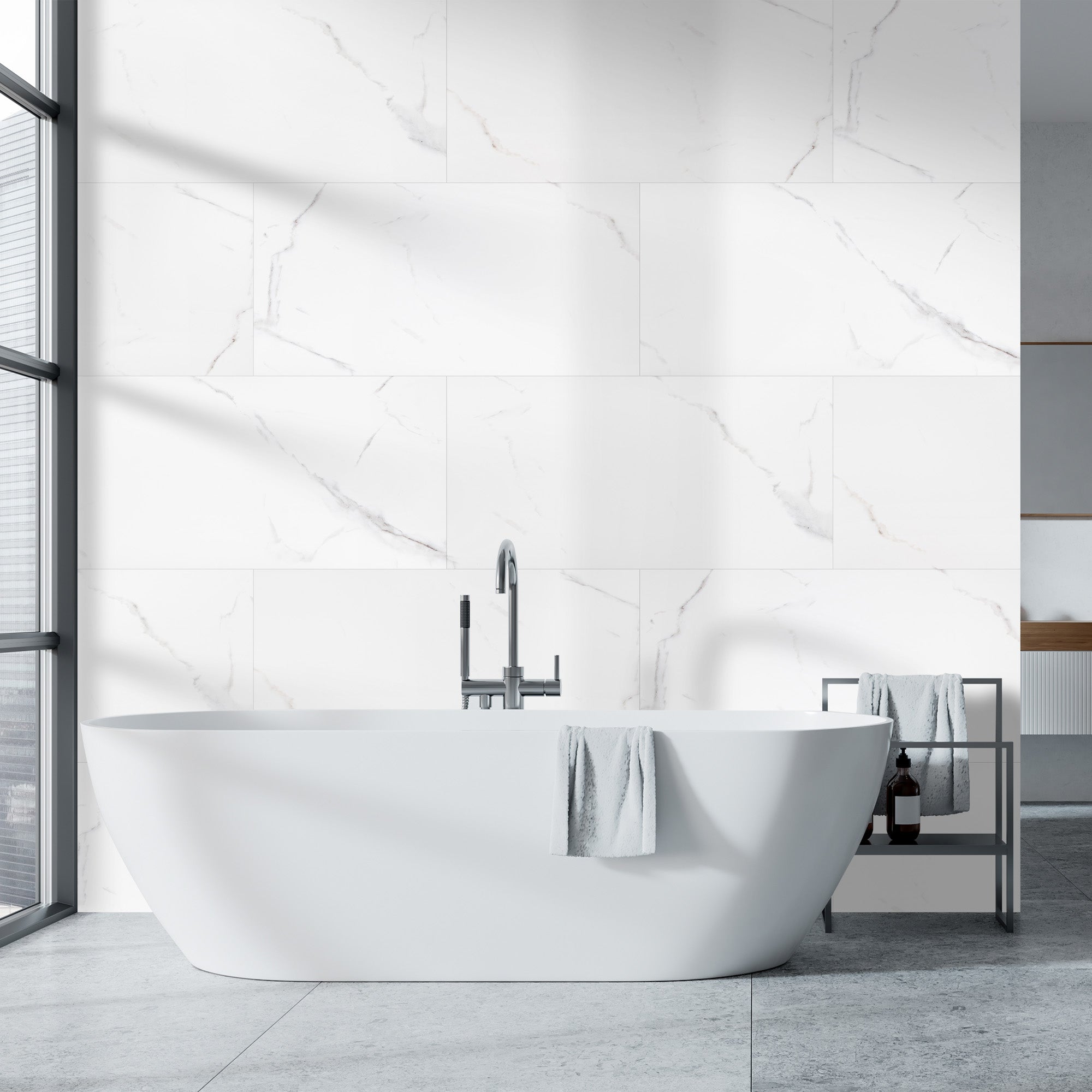Leader-Tec Pearl White Marble - Luxe Vision 4mm Waterproof High Gloss ...