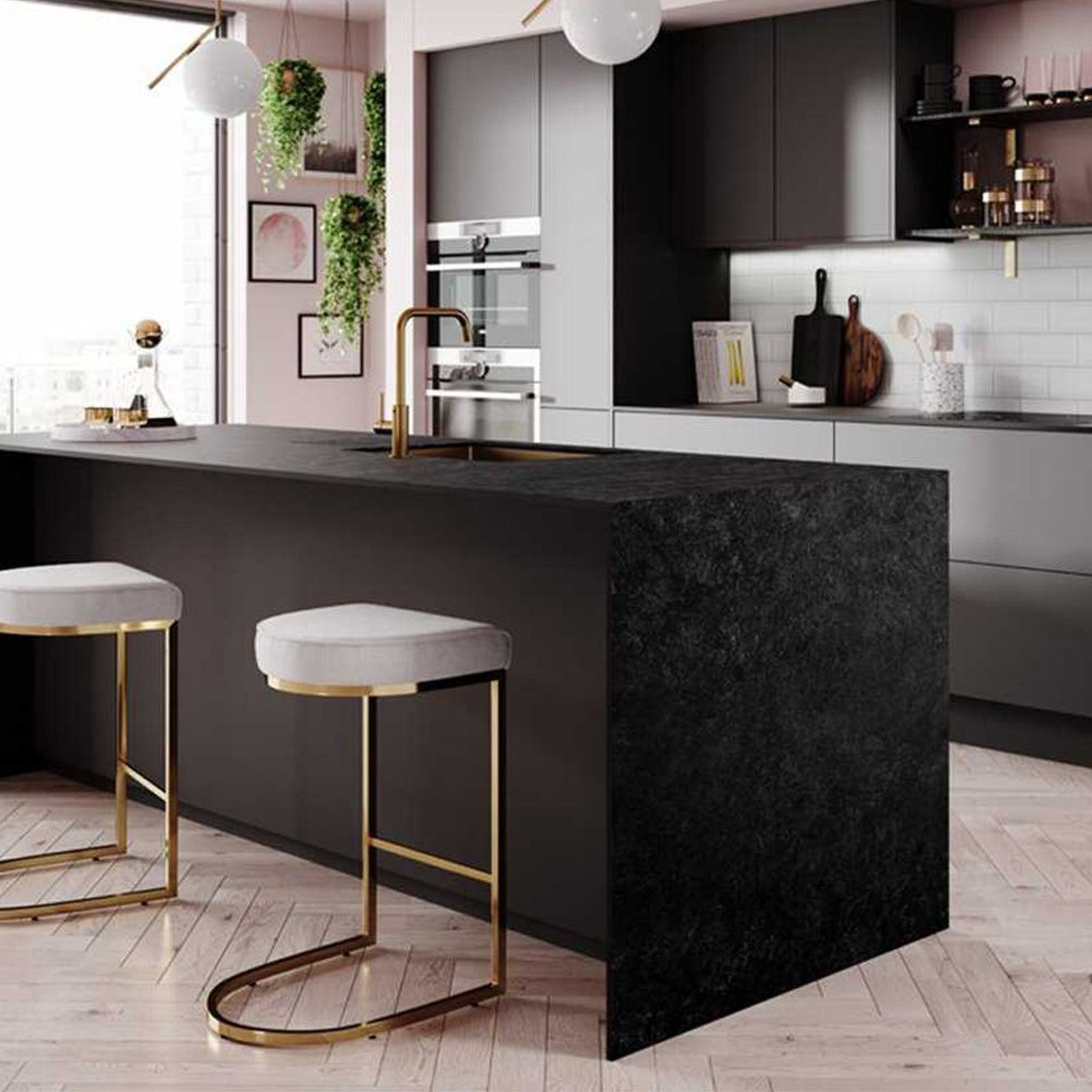 Leader Noir - Compact Square Edge Laminate Worktop 3050mm x 650mm x 12 ...