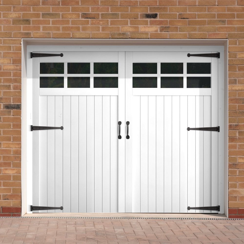 Liberty Doors External White Painted Composite Obscure Glass Garage ...